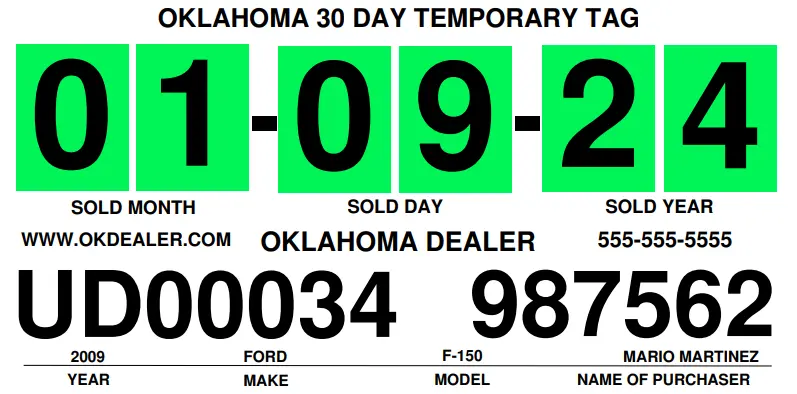 OKLAHOMA – temp-tags.com